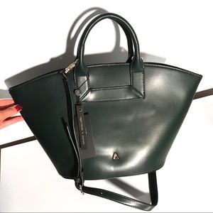 Izzy & Ali | Bags | Izzy Ali Dark Green Vegan Leather Large Bag | Poshmark